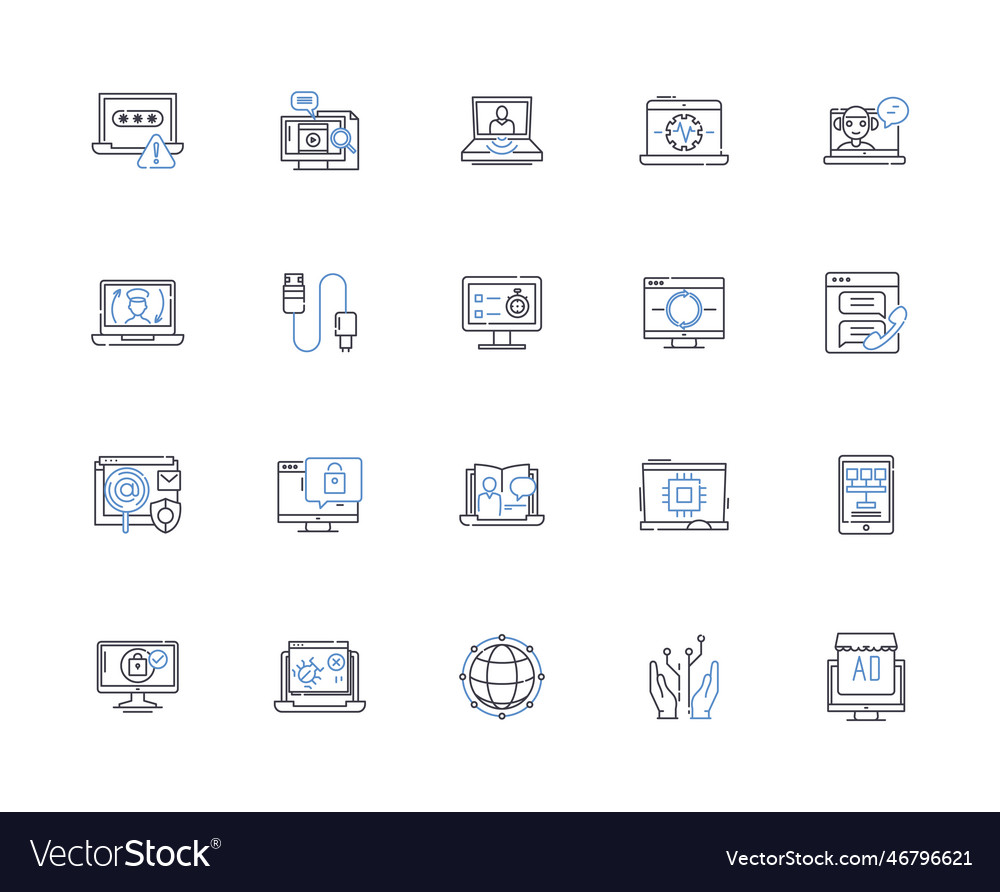 Interface line icons collection navigation Vector Image Interface line icons collection navigation Vector Image