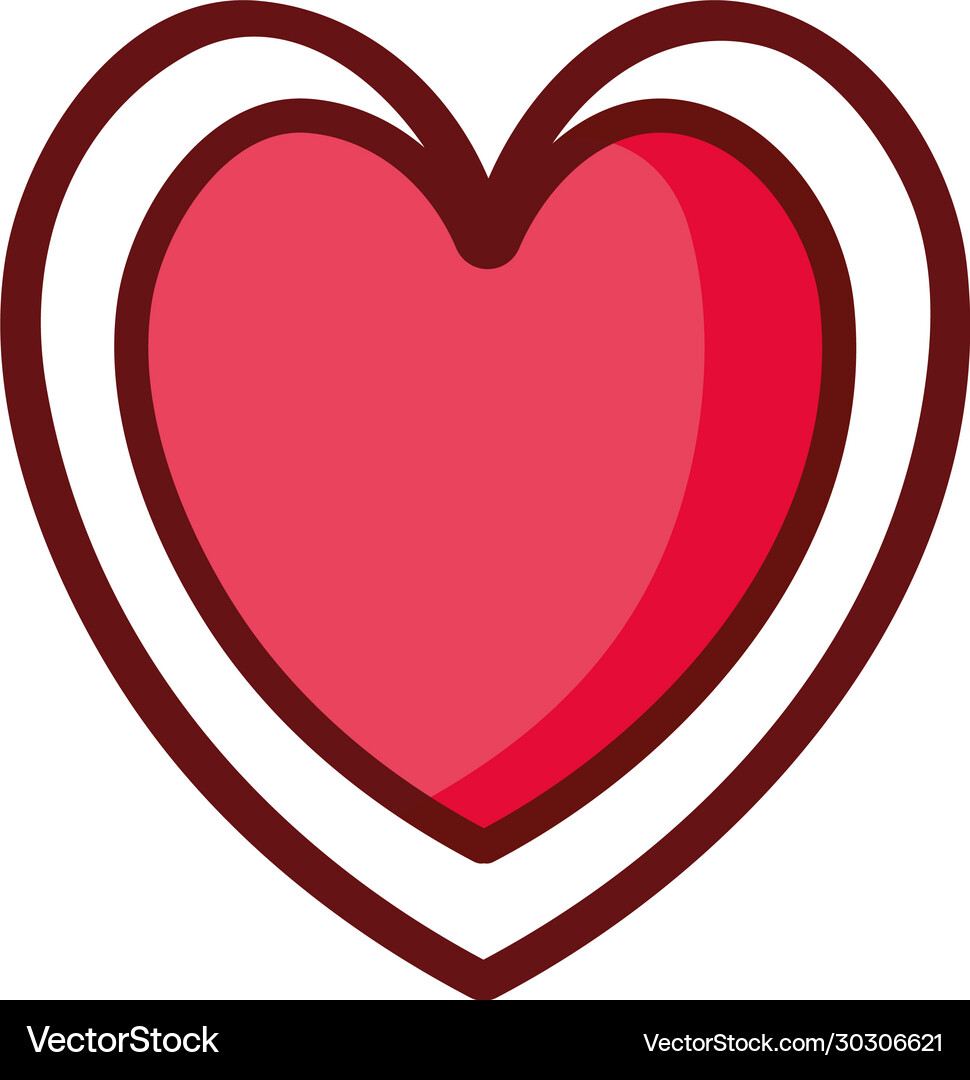 Love heart romantic feeling cartoon isolated icon Vector Image