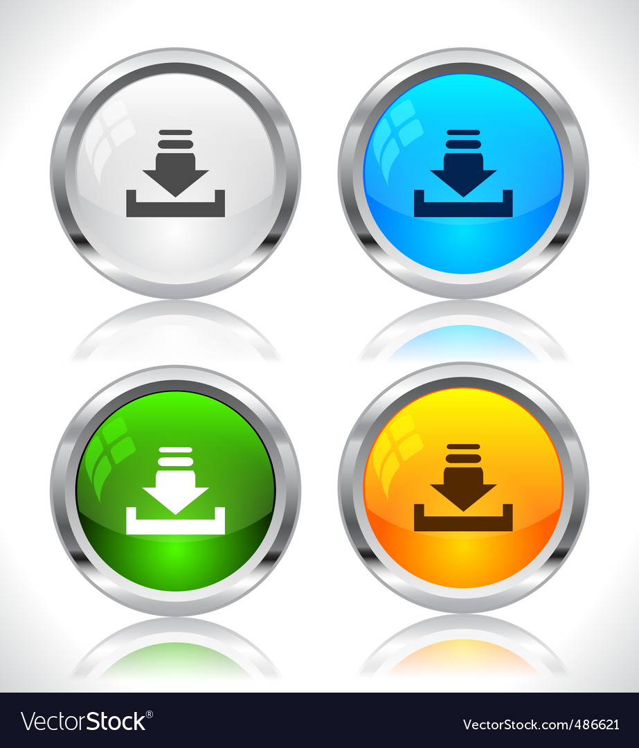 Metal web buttons Royalty Free Vector Image - VectorStock