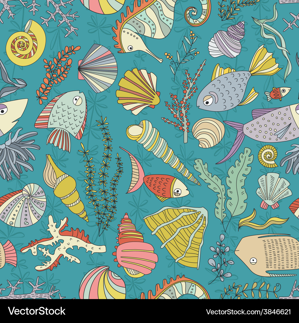 Ocean pattern Royalty Free Vector Image - VectorStock