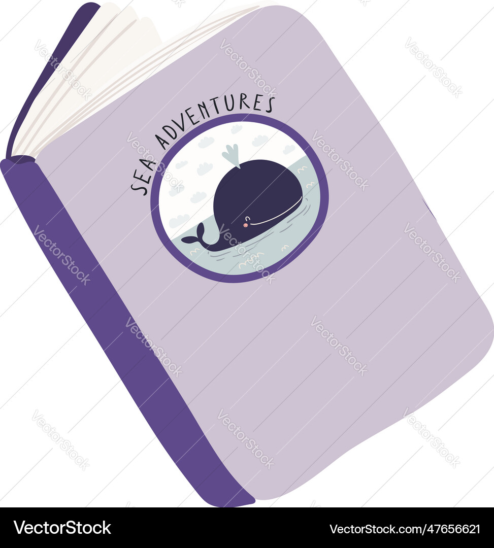 Open book hand drawn cartoon Royalty Free Vector Image