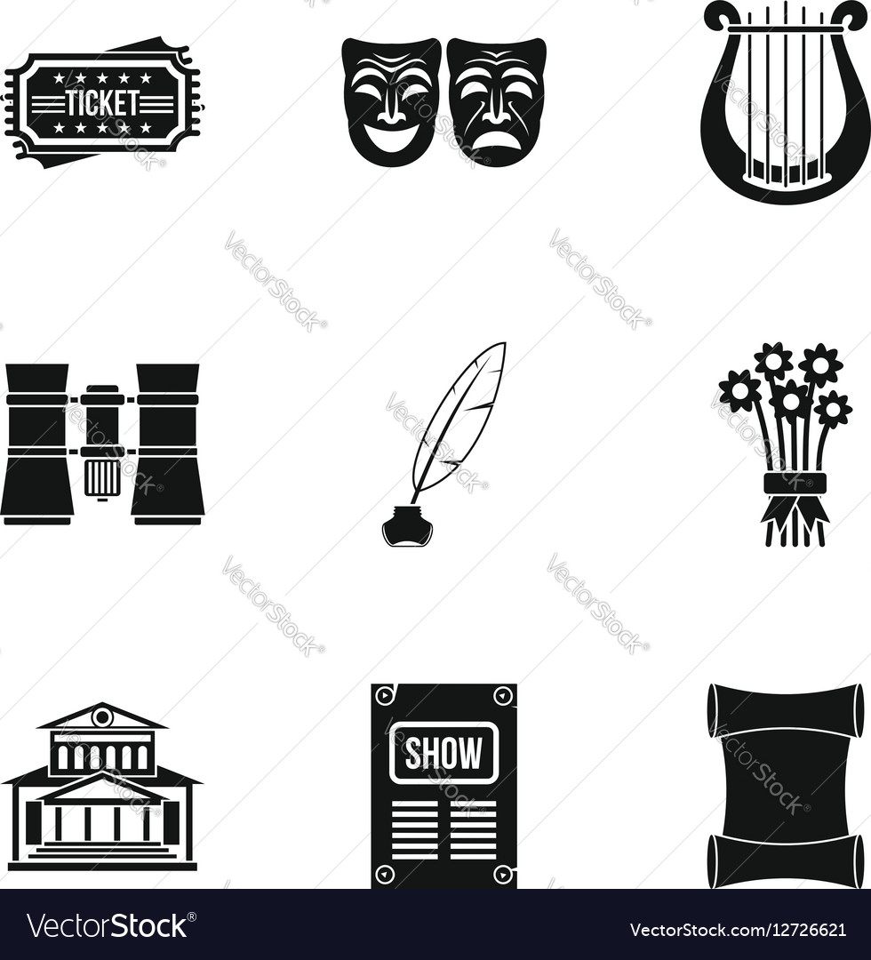 Performance icons set simple style Royalty Free Vector Image