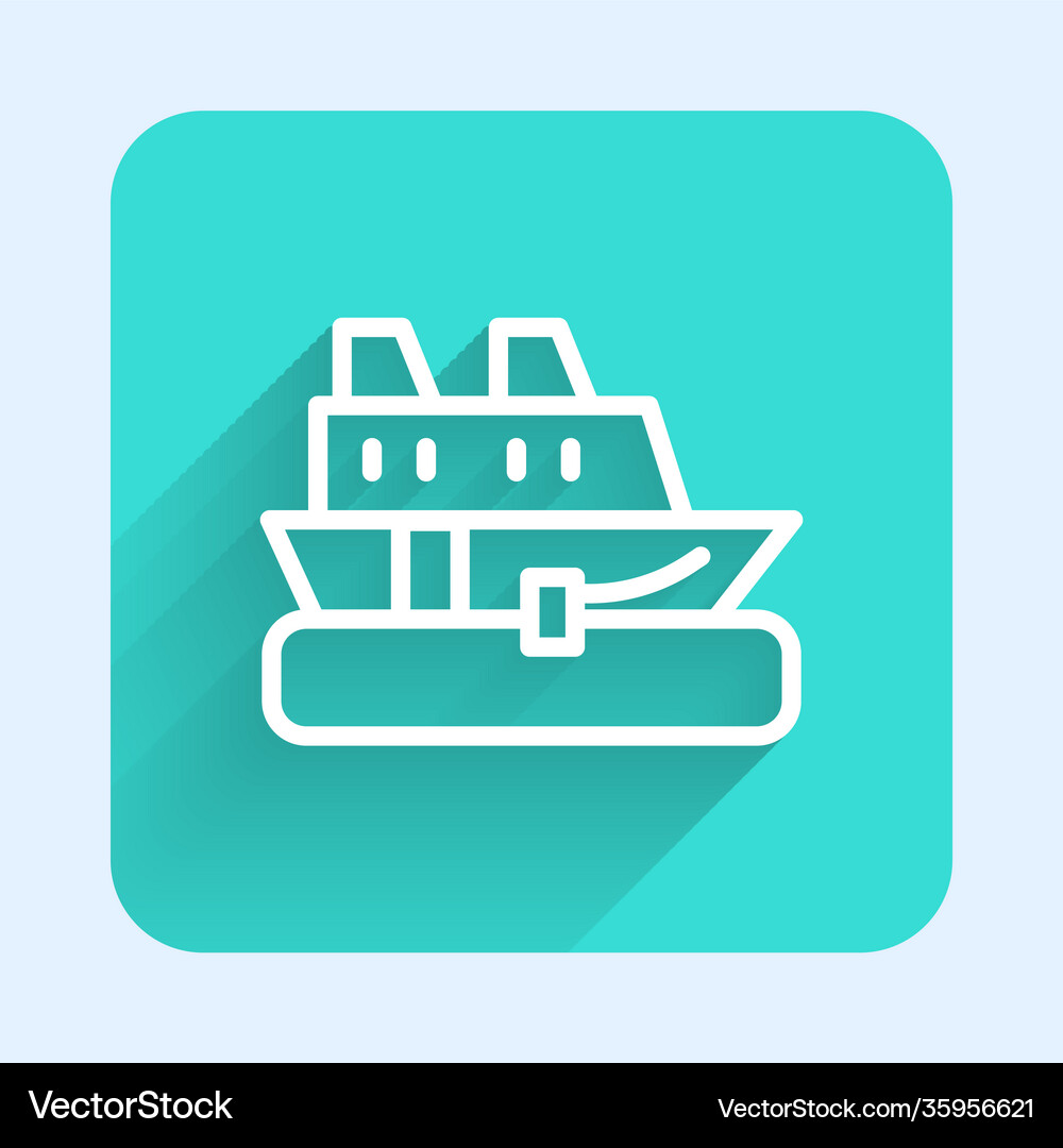 White line cruise ship icon isolated with long Vector Image