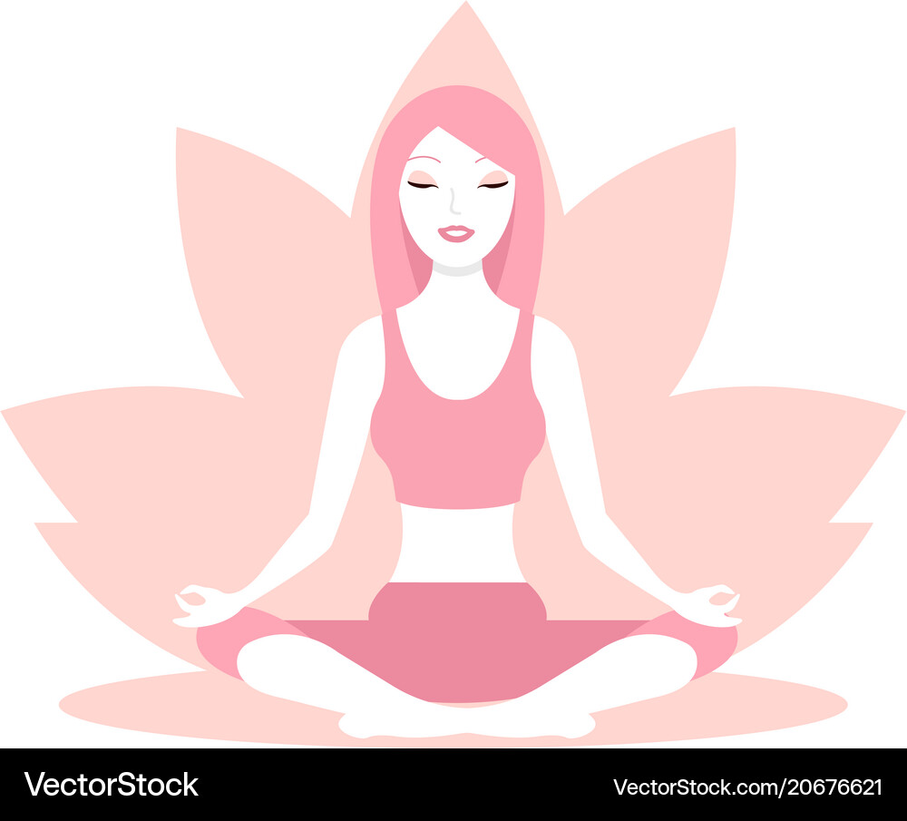 Woman sitting in lotus position Royalty Free Vector Image