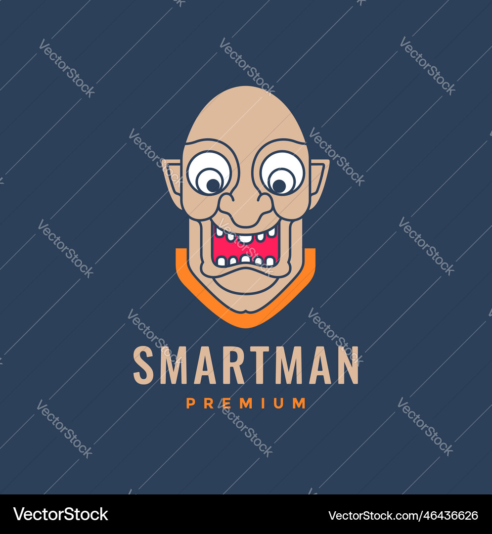Bald man smile happy science smart professor Vector Image
