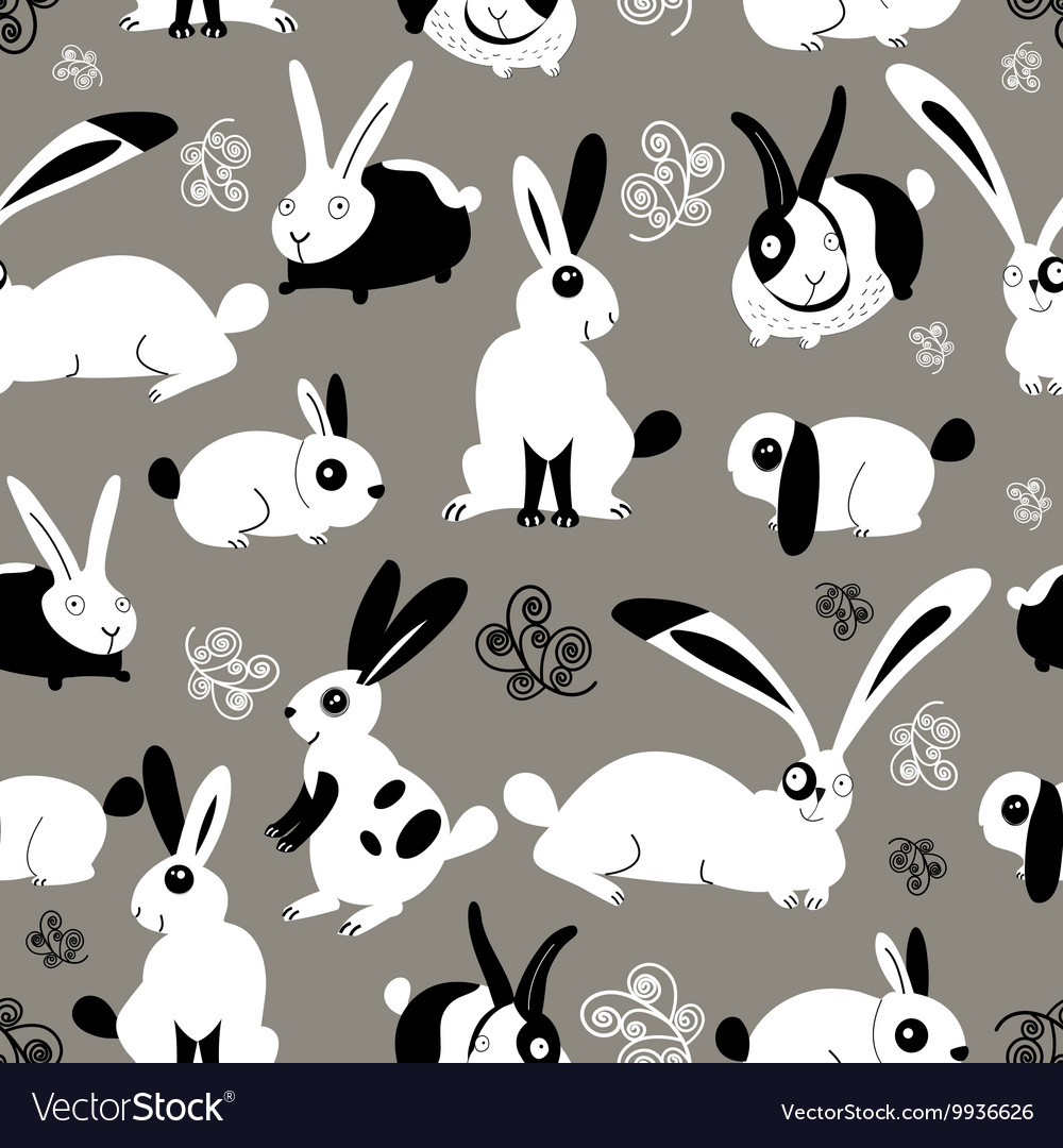Beautiful pattern with rabbits Royalty Free Vector Image