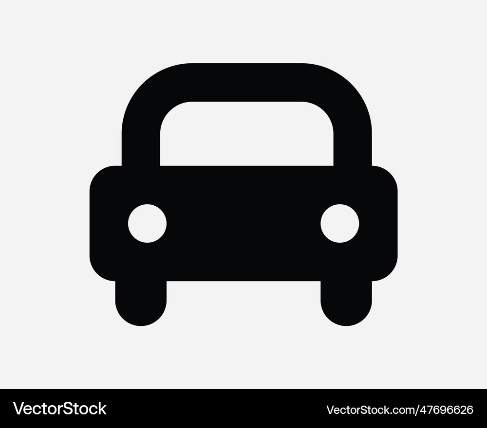 Car front view icon vehicle transport shape drive Vector Image