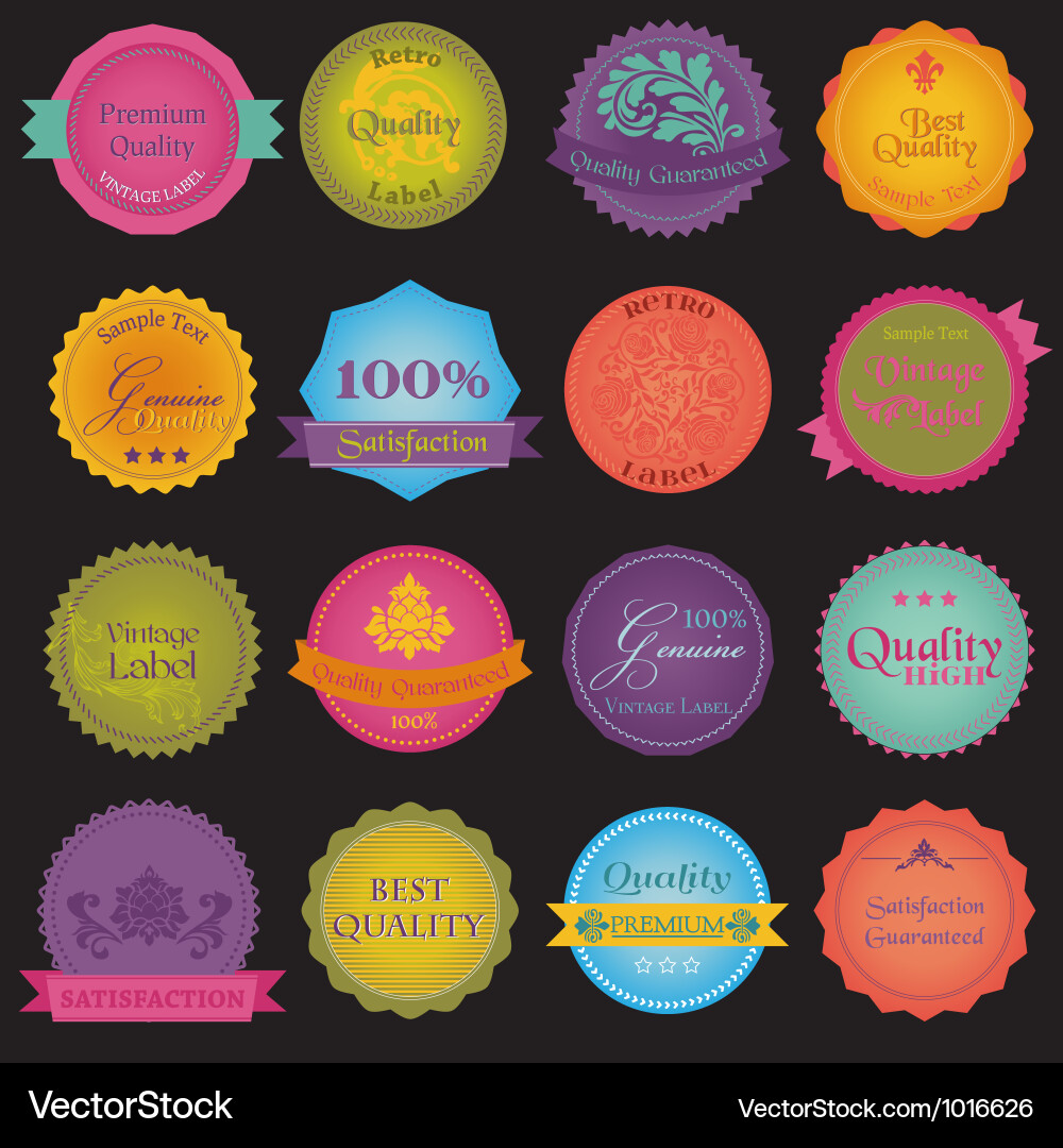 Collection of premium quality labels Royalty Free Vector