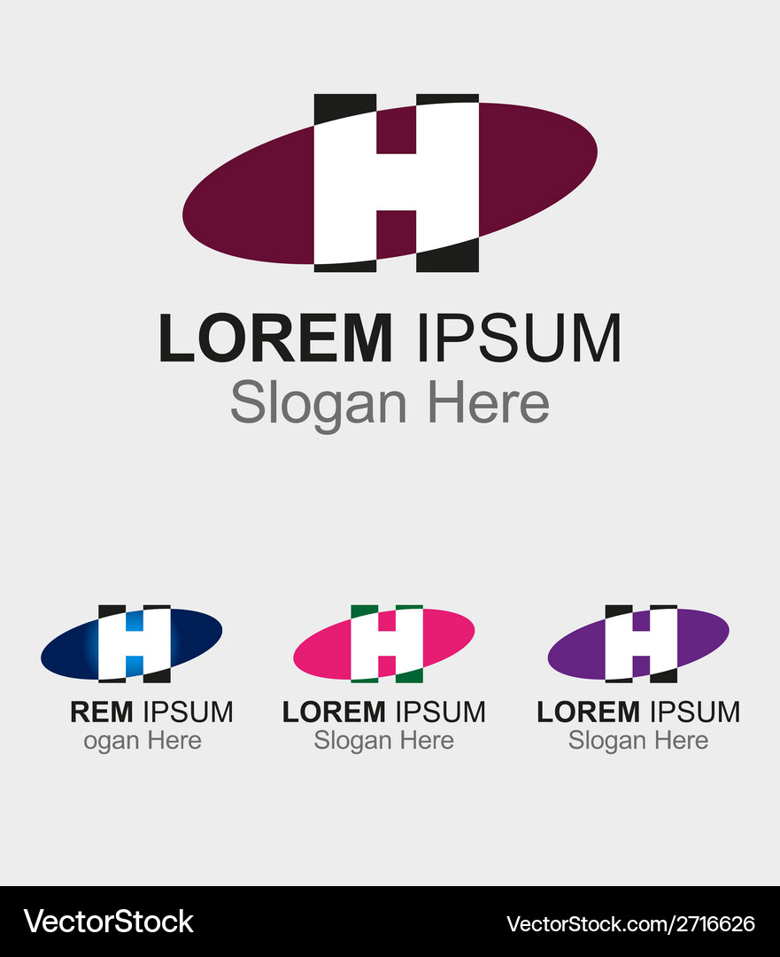 Elip icon with letter h logo design Royalty Free Vector