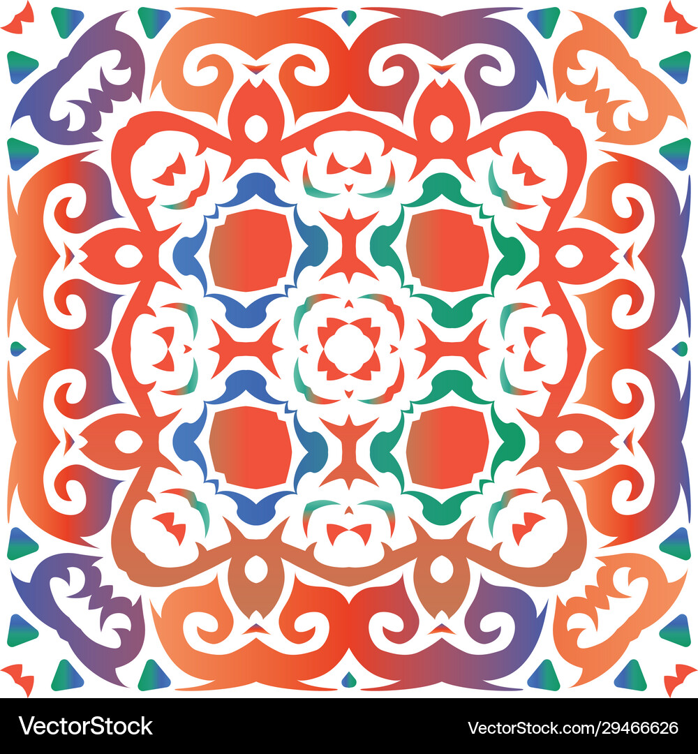 Ethnic decorative ceramic and color tiles eps10 Vector Image