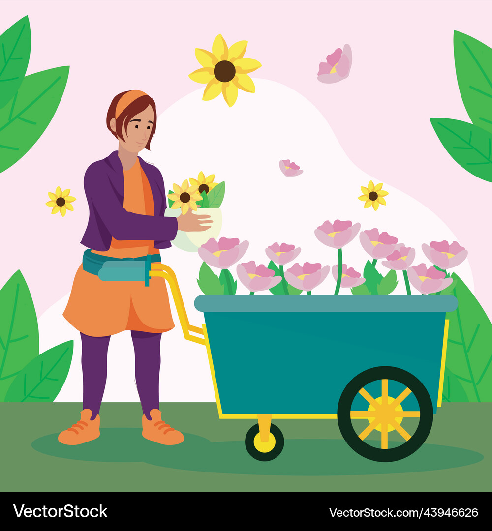 Florist woman Royalty Free Vector Image - VectorStock