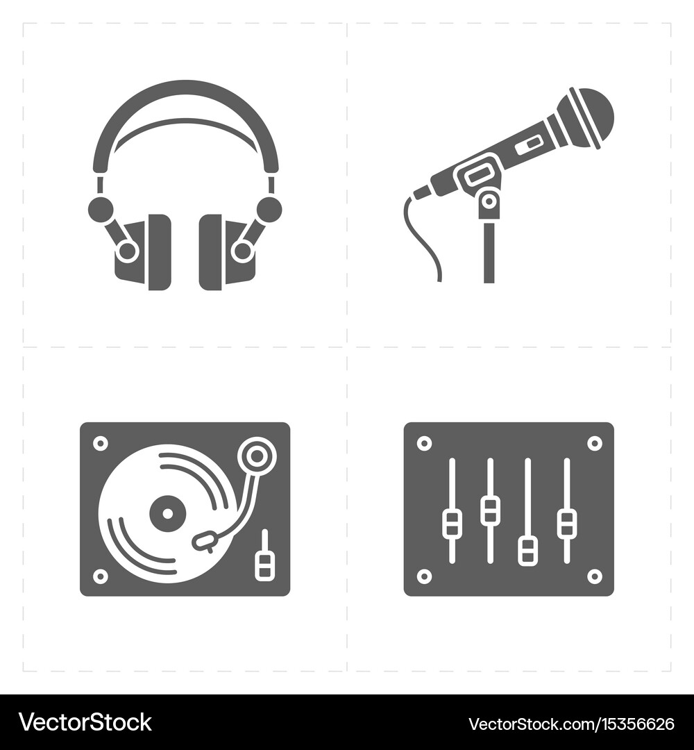 Four universal flat music icons Royalty Free Vector Image