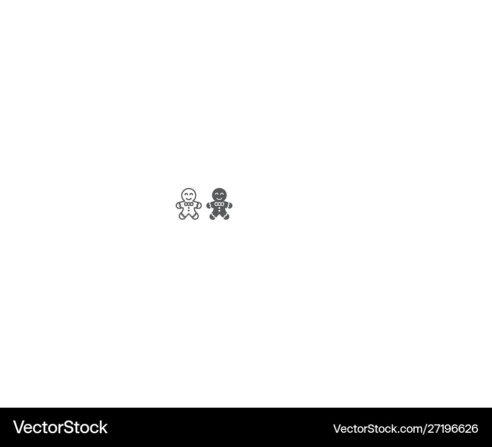Gingerbread cookie line and glyph icon christmas Vector Image