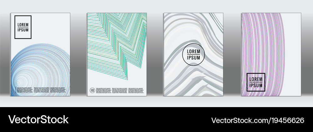 Minimal geometric annual report templates Vector Image