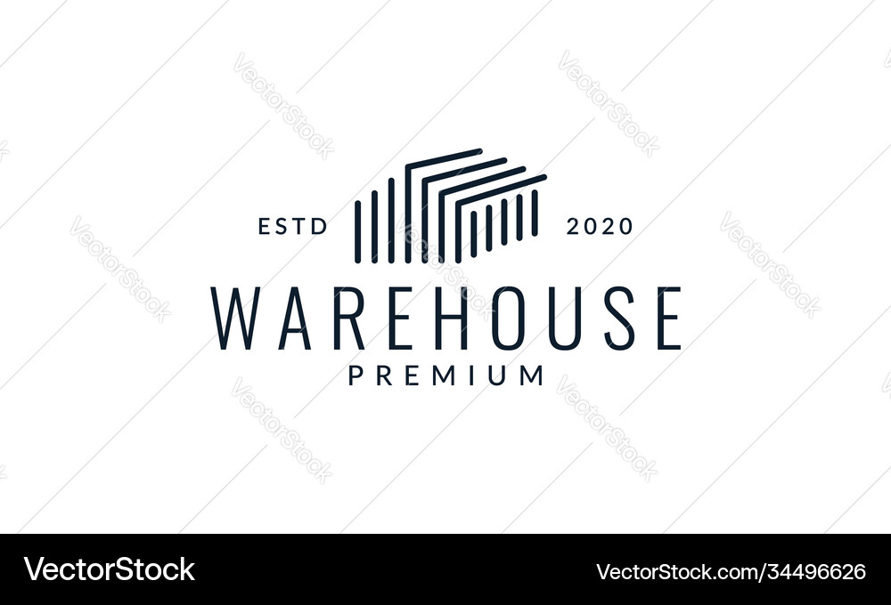Modern line or outline warehouse logo icon Vector Image