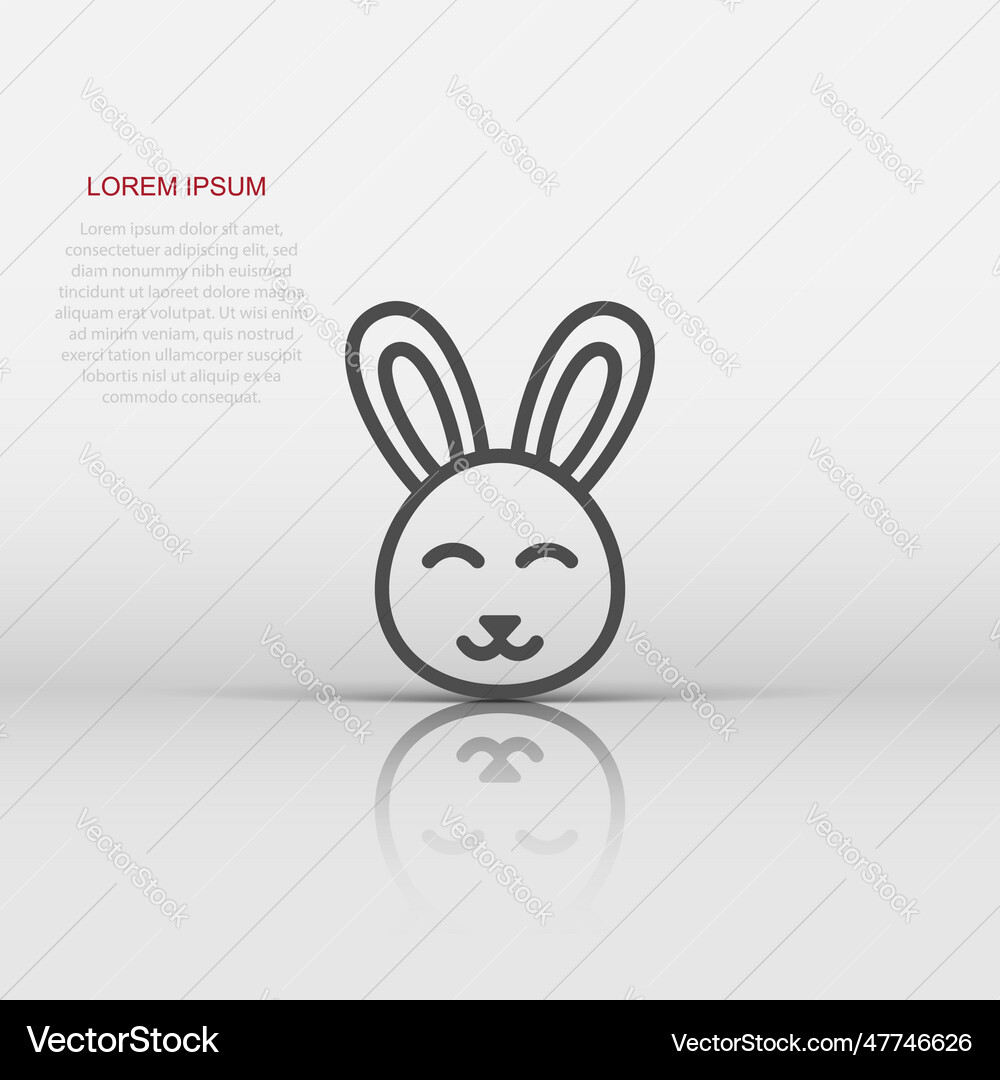 Rabbit icon in flat style bunny on white isolated Vector Image