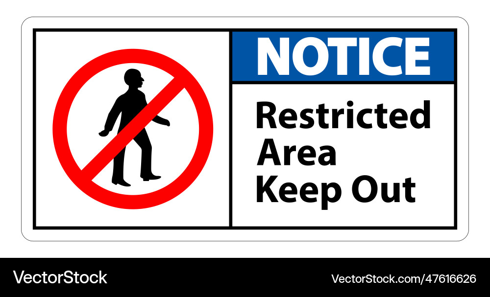 Restricted area keep out symbol sign on white Vector Image
