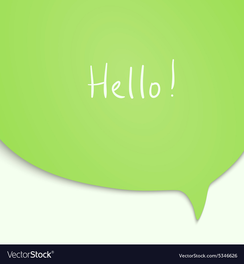 Speech bubble in green color Royalty Free Vector Image