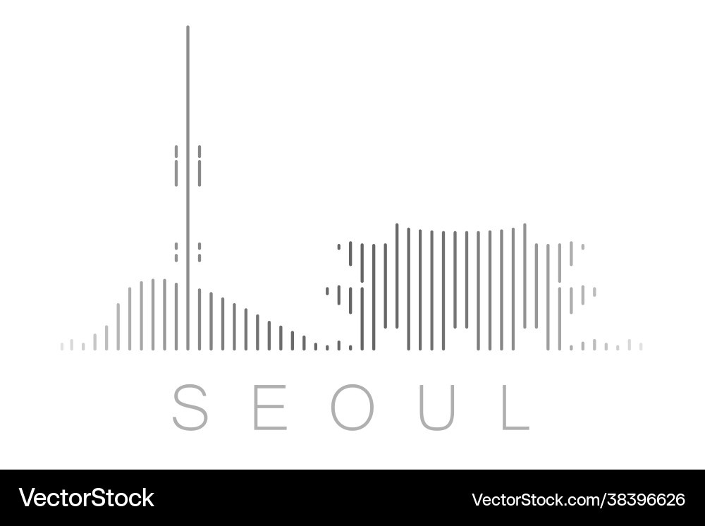 Vertical bars seoul landmark skyline Royalty Free Vector
