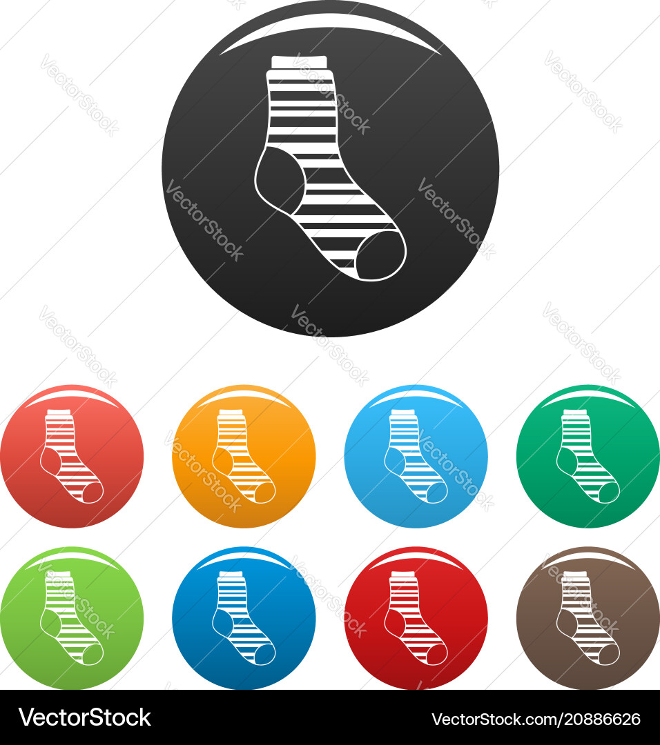 Warm sock icons set color Royalty Free Vector Image