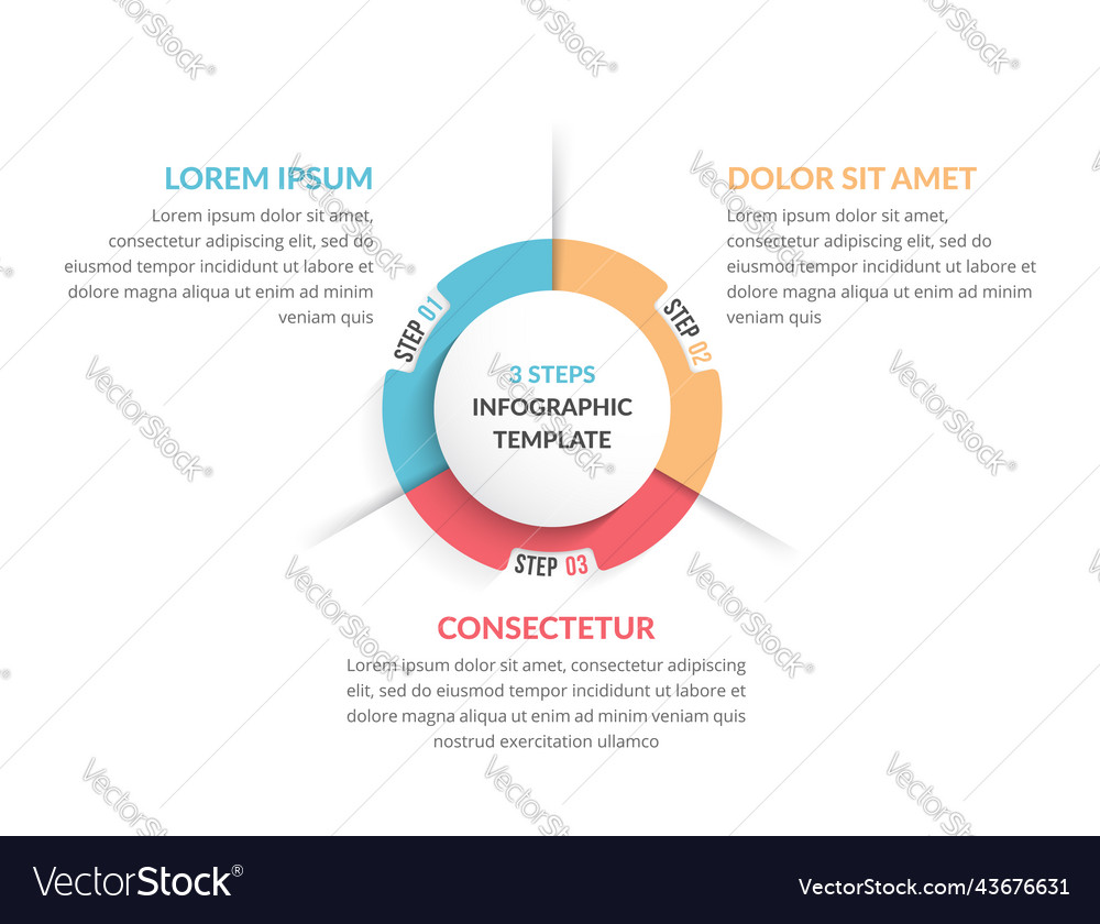Circle infographics - three elements Royalty Free Vector