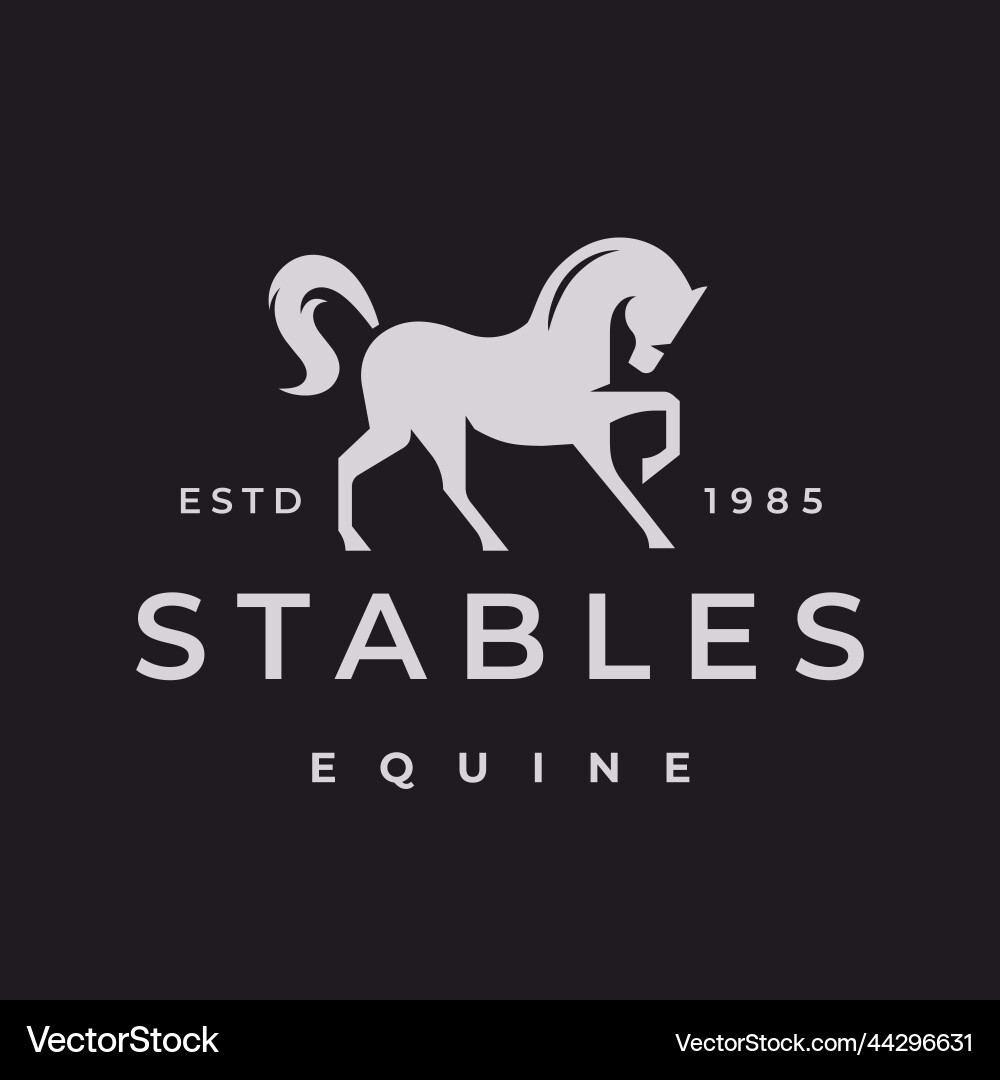 Equine horse stables logo Royalty Free Vector Image