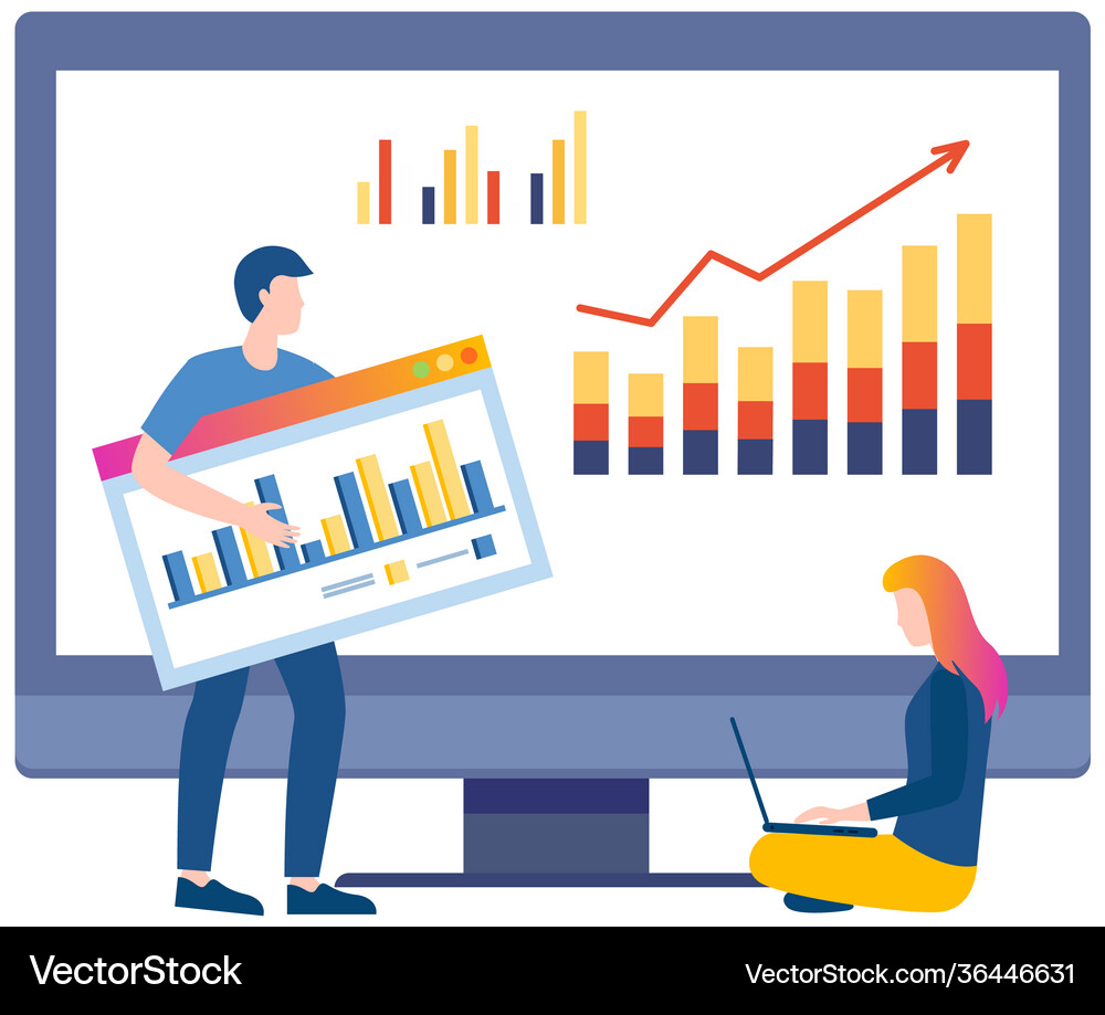 Financial analyst team professional businessmen Vector Image