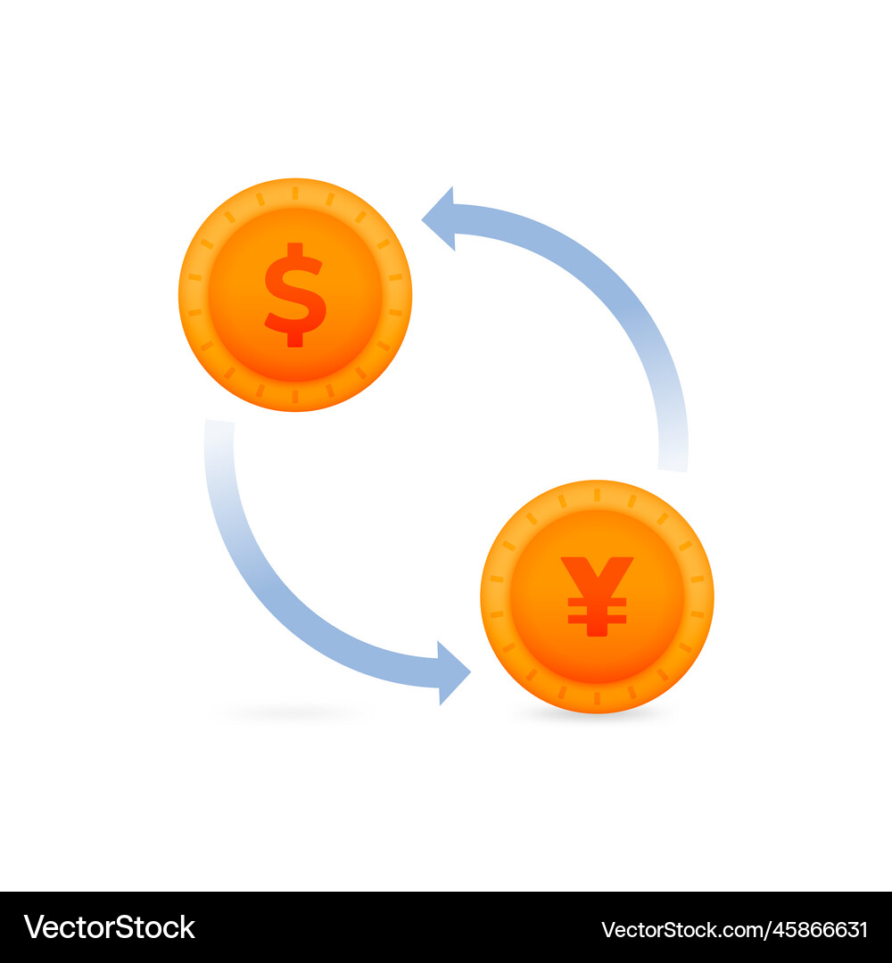 Foreign currency transactions and exchange icons Vector Image