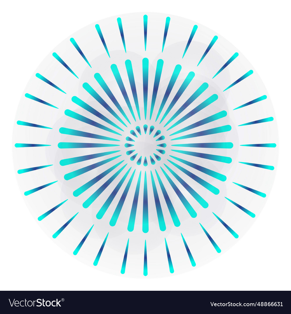 Gradient 3 ring turquoise firework Royalty Free Vector Image