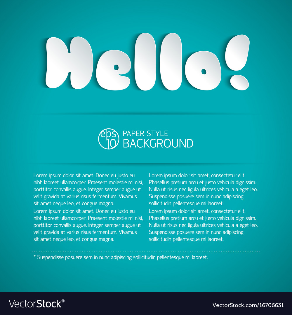 Hello title composition Royalty Free Vector Image