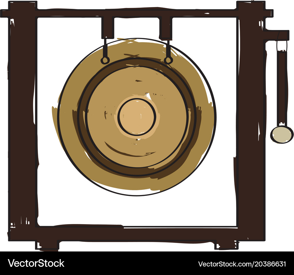 Isolated gong icon musical instrument Royalty Free Vector