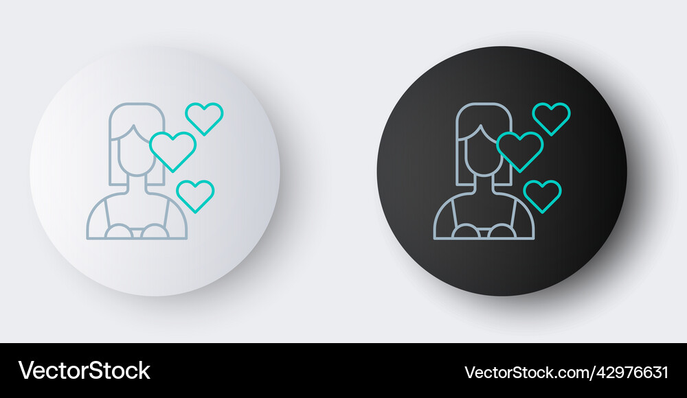 Line love yourself icon isolated on grey Vector Image