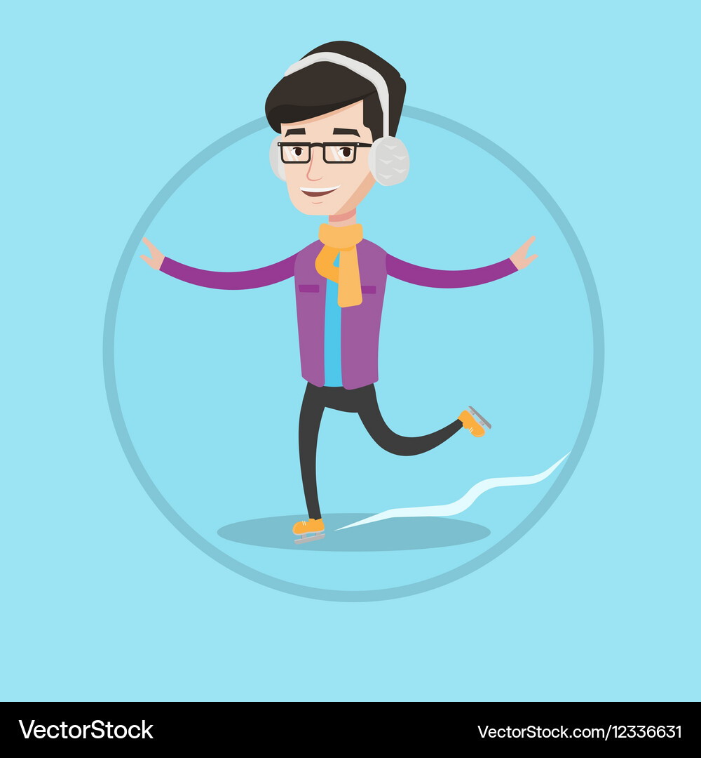 Man ice skating Royalty Free Vector Image - VectorStock