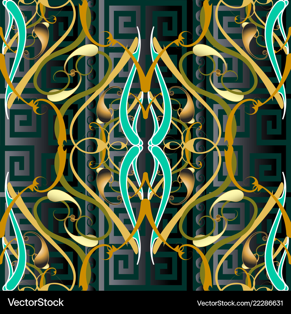 Meander ornamental modern background vintage Vector Image