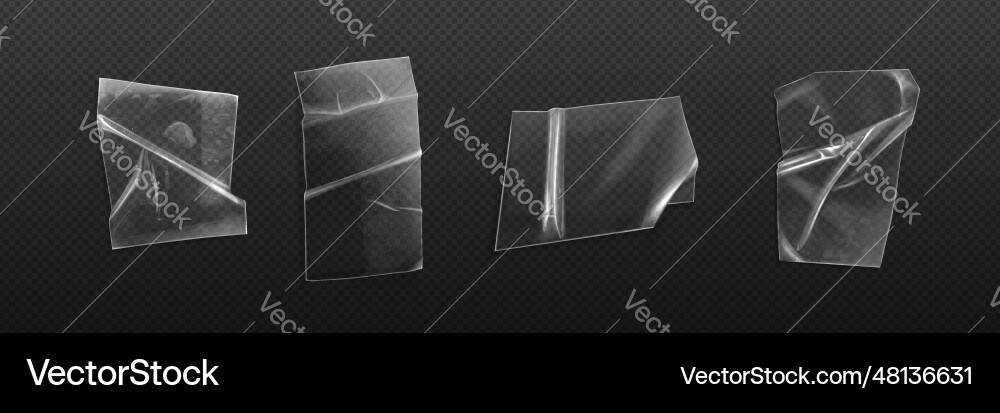 Plastic transparent clear wide tape sticker label Vector Image