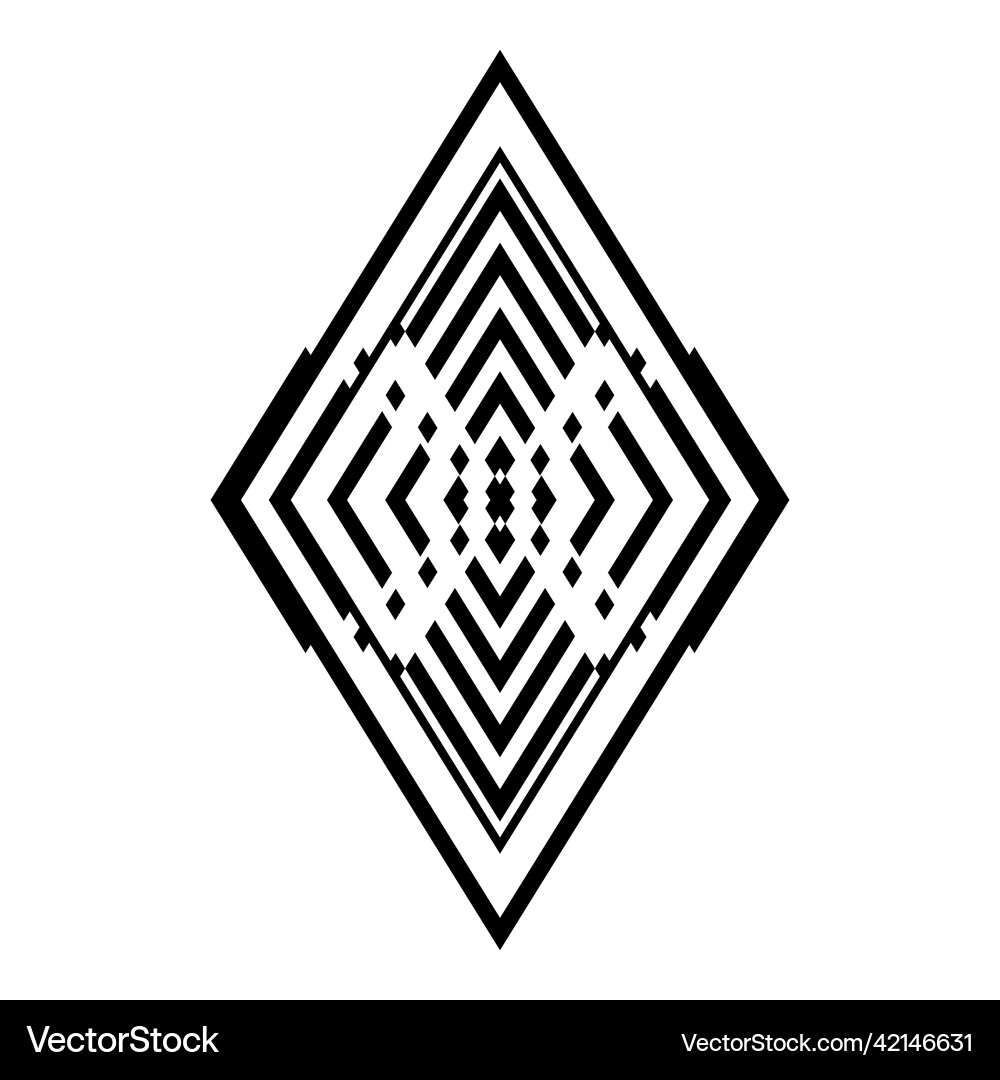 Rhombus diamond flat icon isolated on white Vector Image