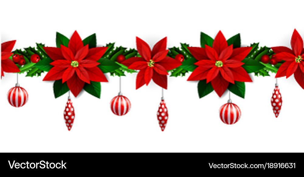 Seamless christmas borders Royalty Free Vector Image