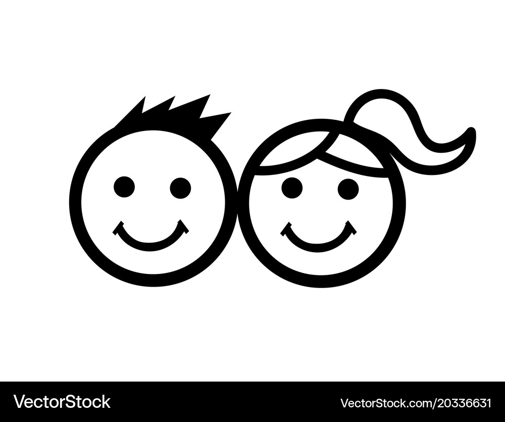Smiling Kids Icon Royalty Free Vector Image - VectorStock