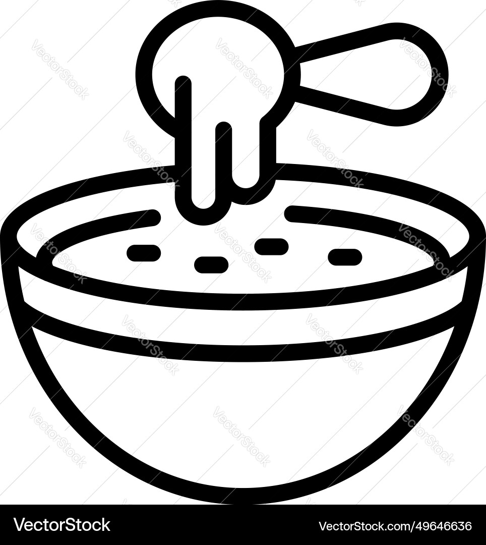 Batter bowls icon outline mixing breading Vector Image