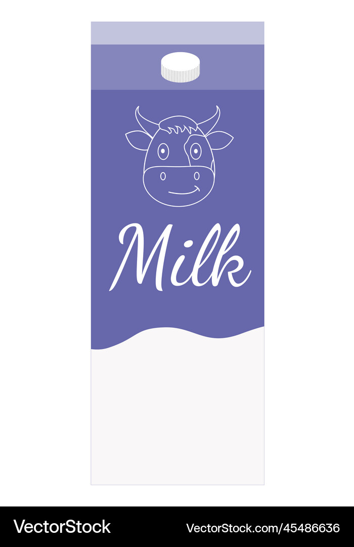 Cardboard packaging with milk a product rich Vector Image