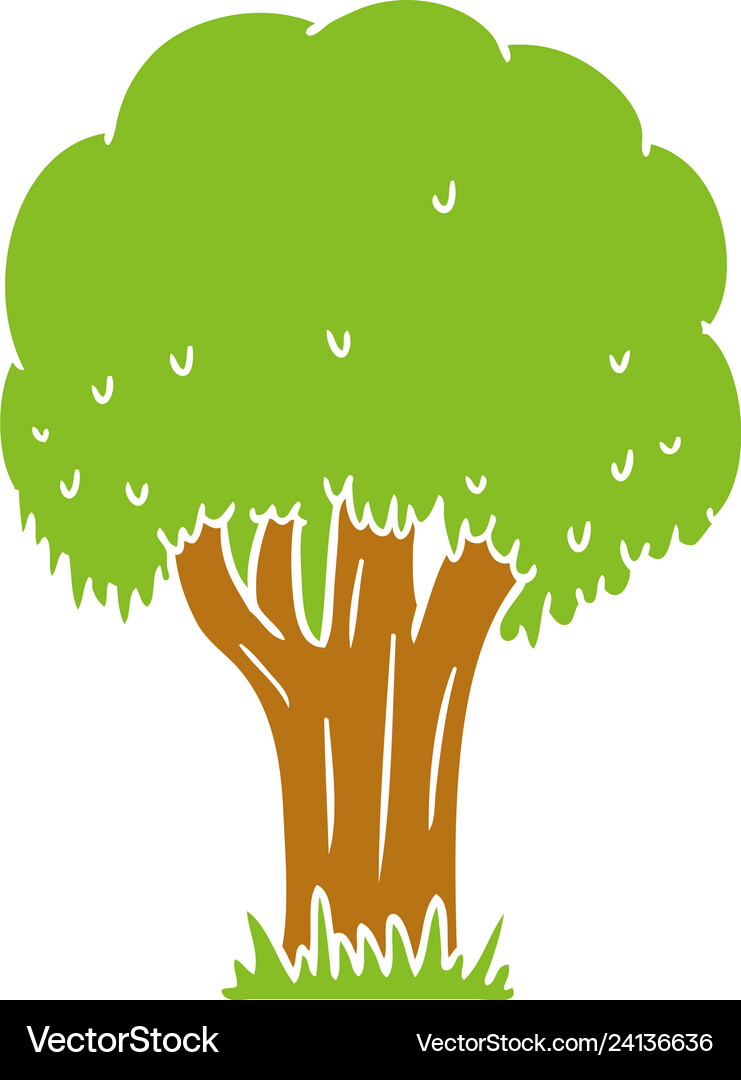 Cartoon doodle of a summer tree Royalty Free Vector Image