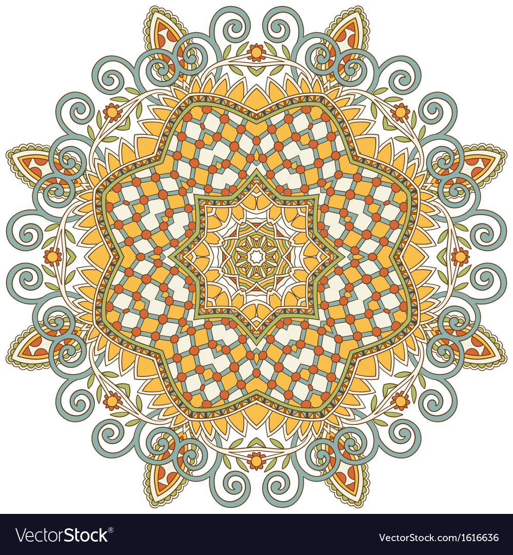 Circle ornament ornamental round lace Royalty Free Vector