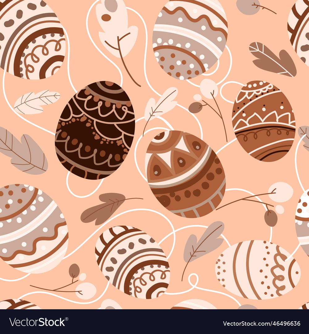 Easter eggs collection seamless pattern background