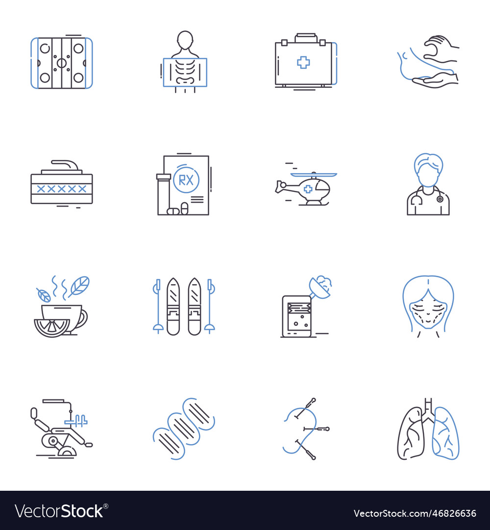 Flexibility line icons collection elasticity Vector Image Flexibility line icons collection elasticity Vector Image
