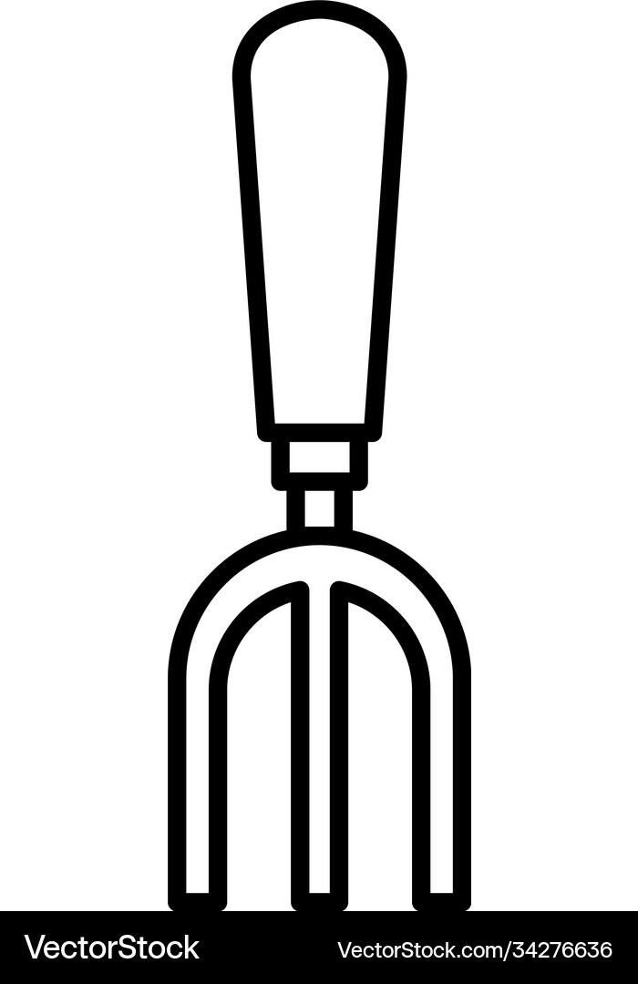 Gardening rake line style icon design Royalty Free Vector