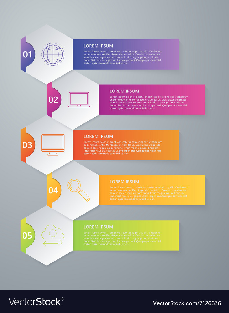 Infographics of hexagons Royalty Free Vector Image