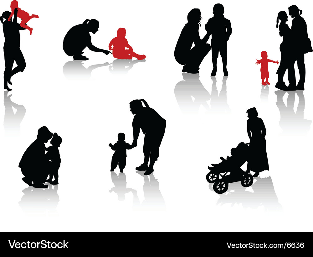 Parent Silhouette Family Royalty Free Vector Image