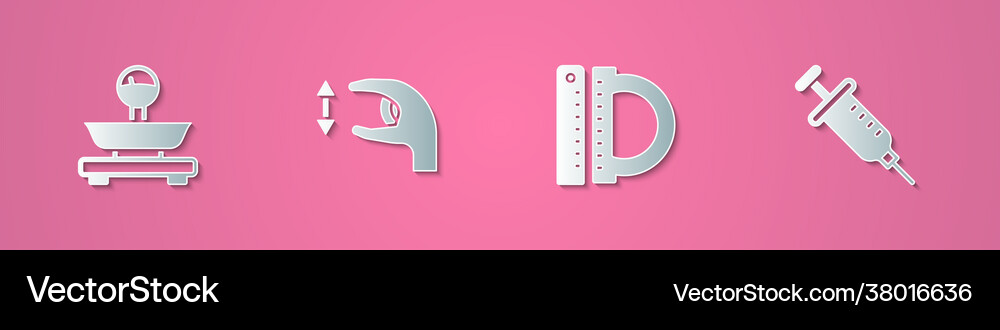 Set paper cut scales approximate measurements Vector Image