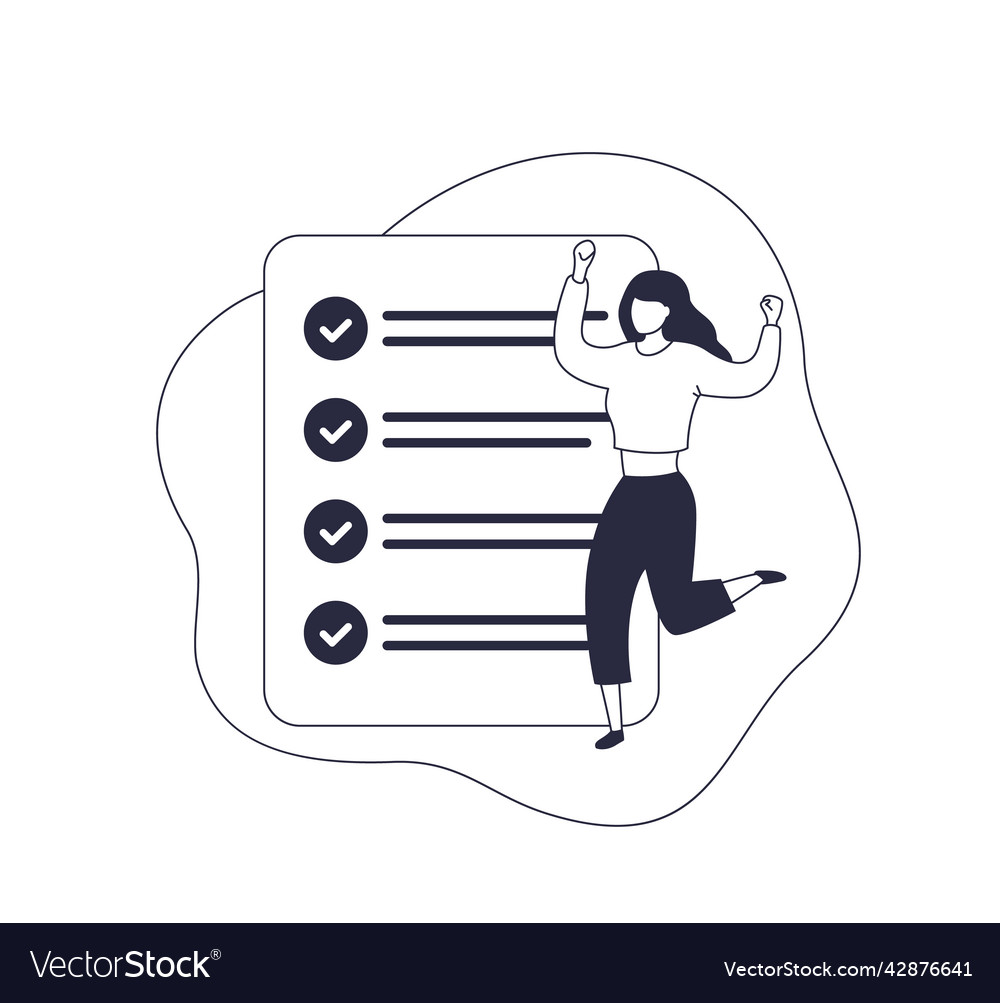 Completed task to do list Royalty Free Vector Image
