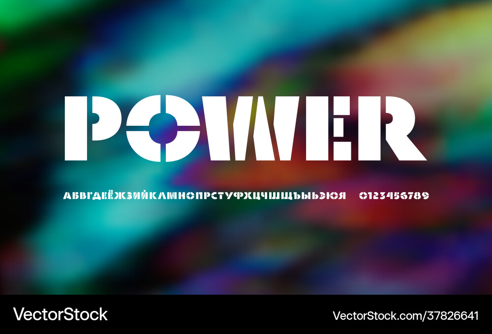 Extreme bold stencil-plate sans serif font Vector Image
